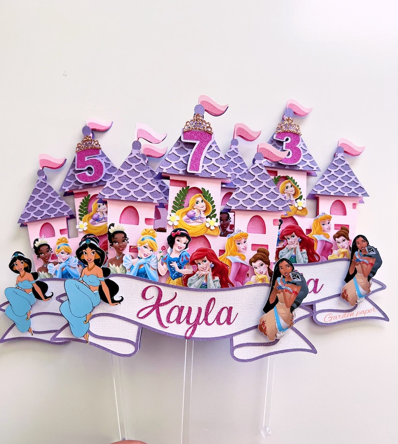 Disney Princess Cake Topper Personalized Cake Topperdisney - Etsy