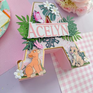 Nala 3d Letter, Lion King Girl Letter 3D, Lion King Party, One 3D ...