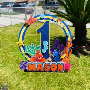 Personalized Finding Nemo Cake Topper & Banner: Birthday Party Decor - Etsy
