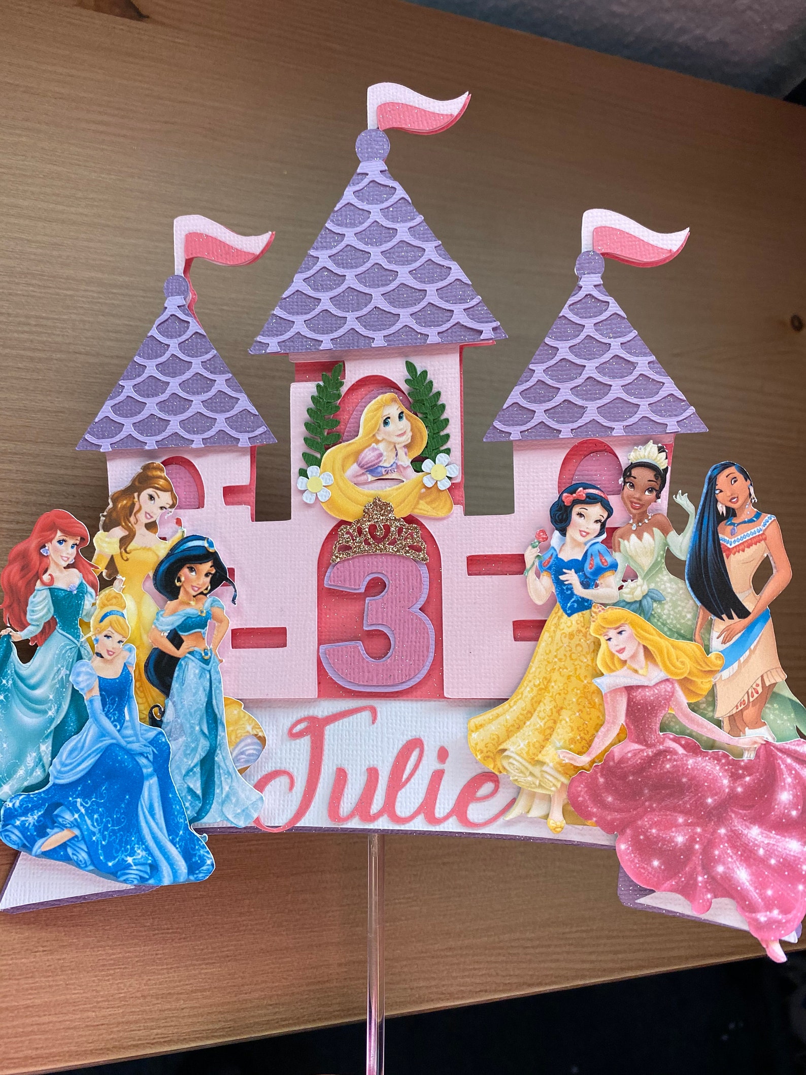 Disney Princess Cake Topper Personalized Cake Topperdisney | Etsy