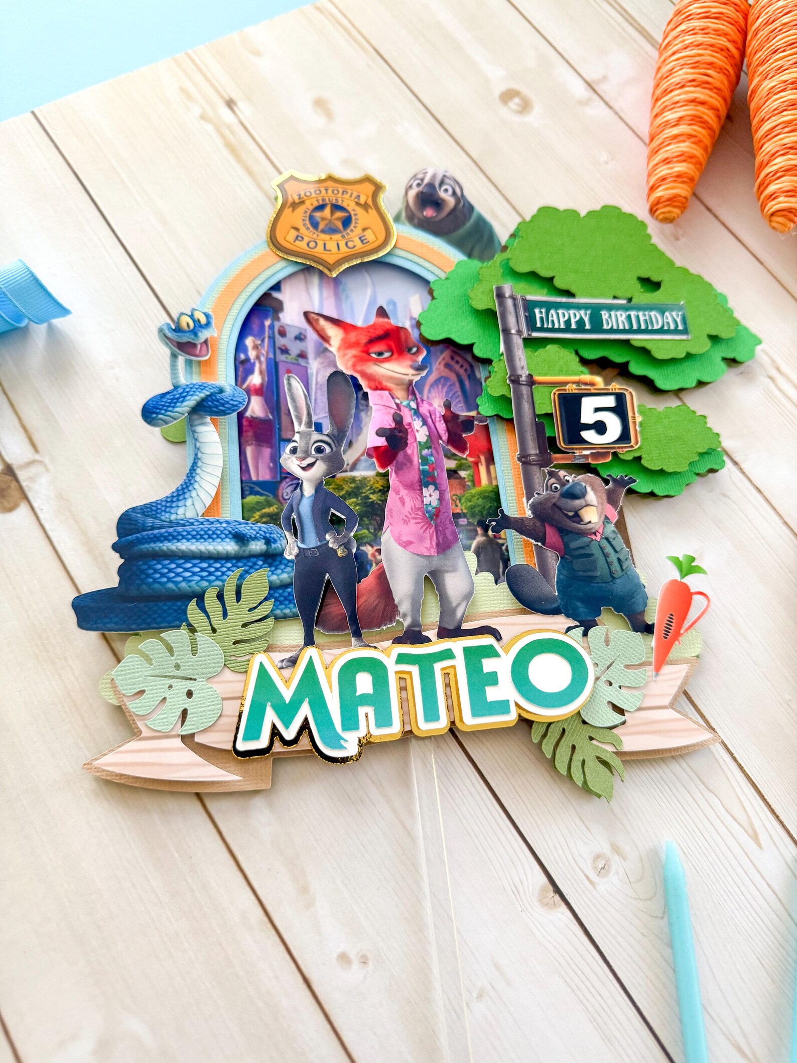 Zootopia Cake Topper, Zootopia 2 Theme Party Decoration, Custom ...