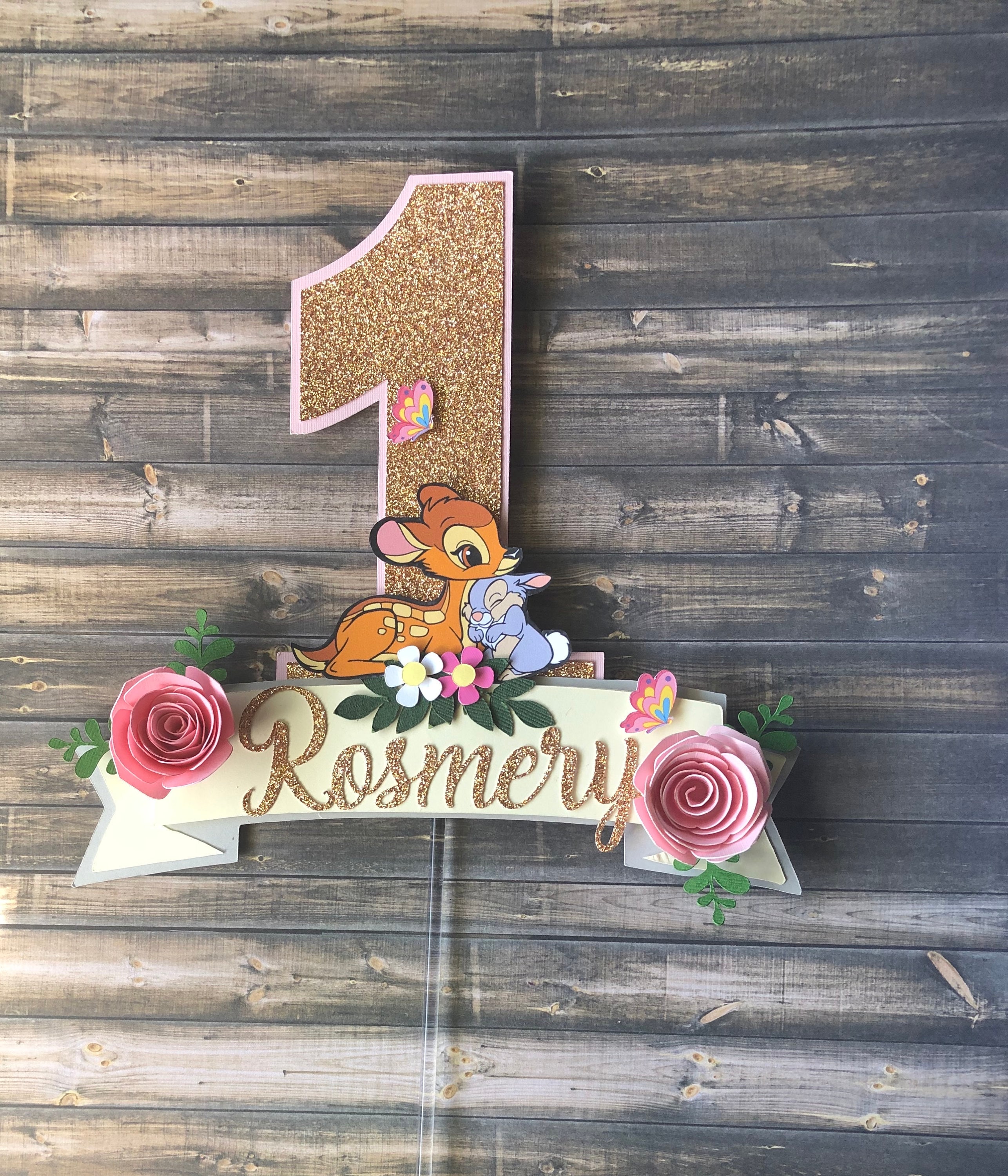 Bambi Cake TopperBambi Floral One Cake Topper Bambi | Etsy
