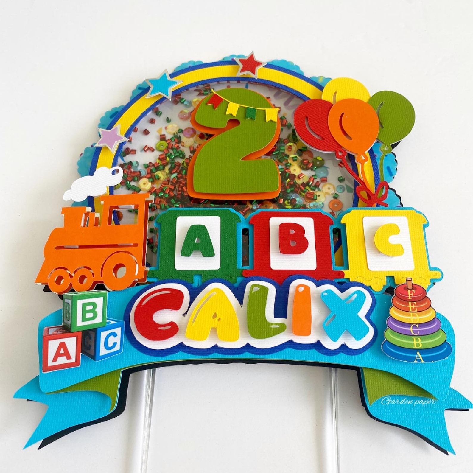 Alphabet Cake Topper, Alphabet Shaker Cake Topper, Alphabet Party ...