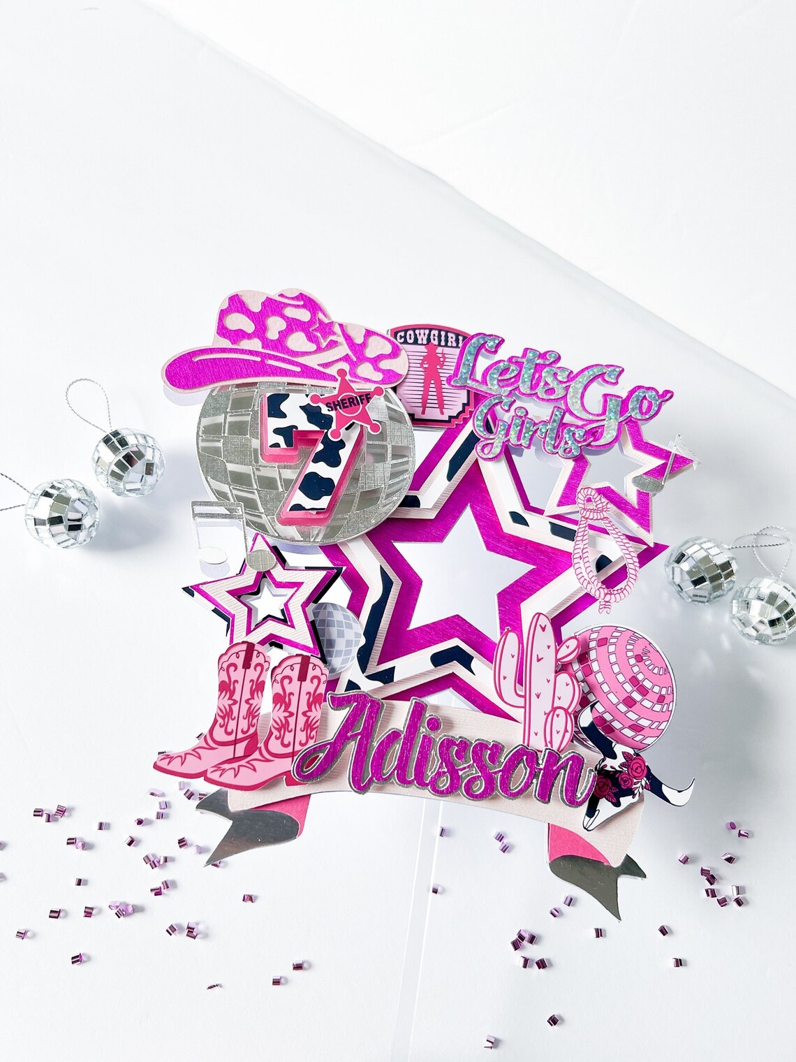 Disco Cowgirl Cake Topper,space Cowgirl,disco Cowgirl Birthday,howdy ...