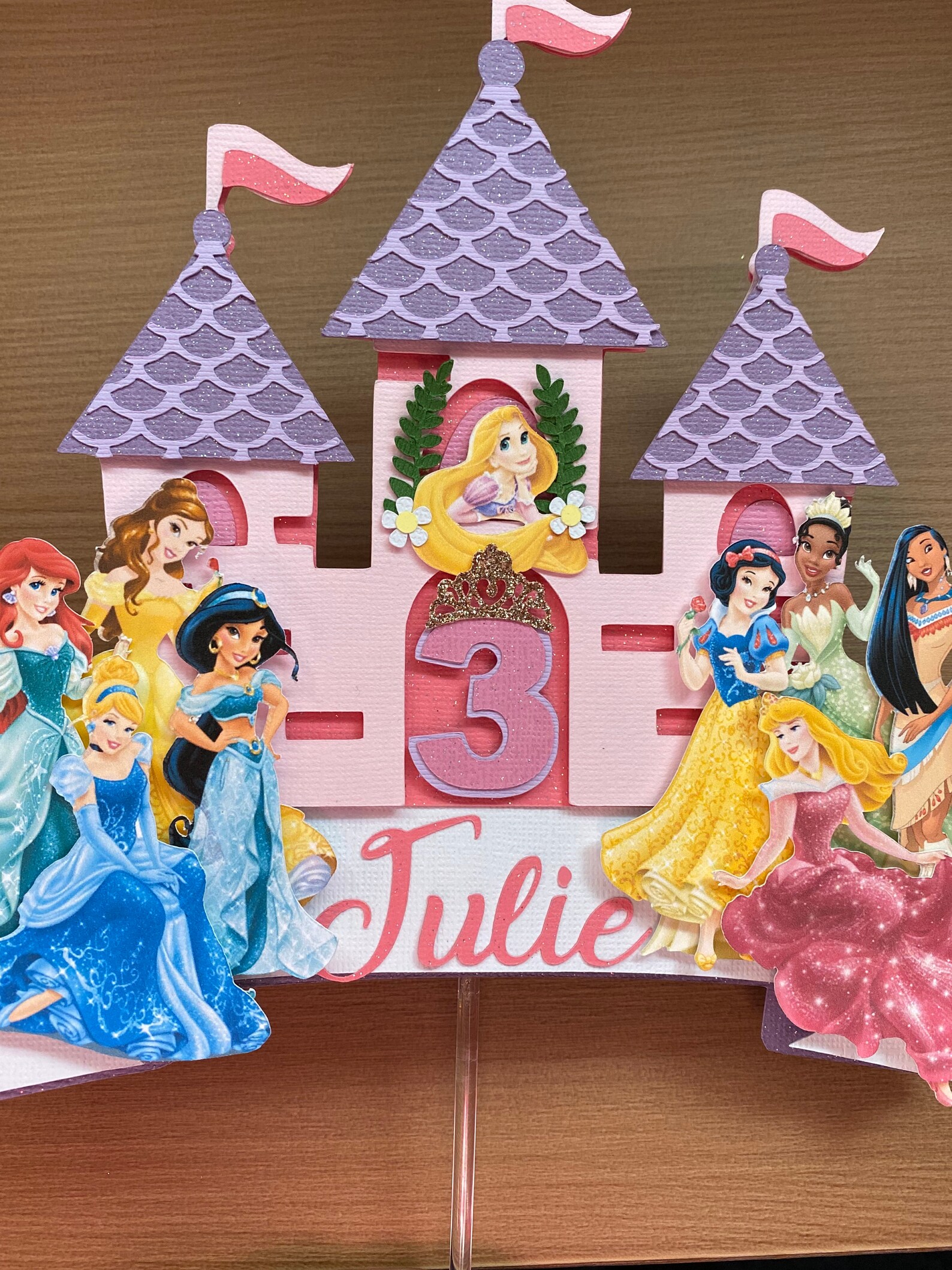 Disney Princess Cake Topper Personalized Cake Topperdisney | Etsy