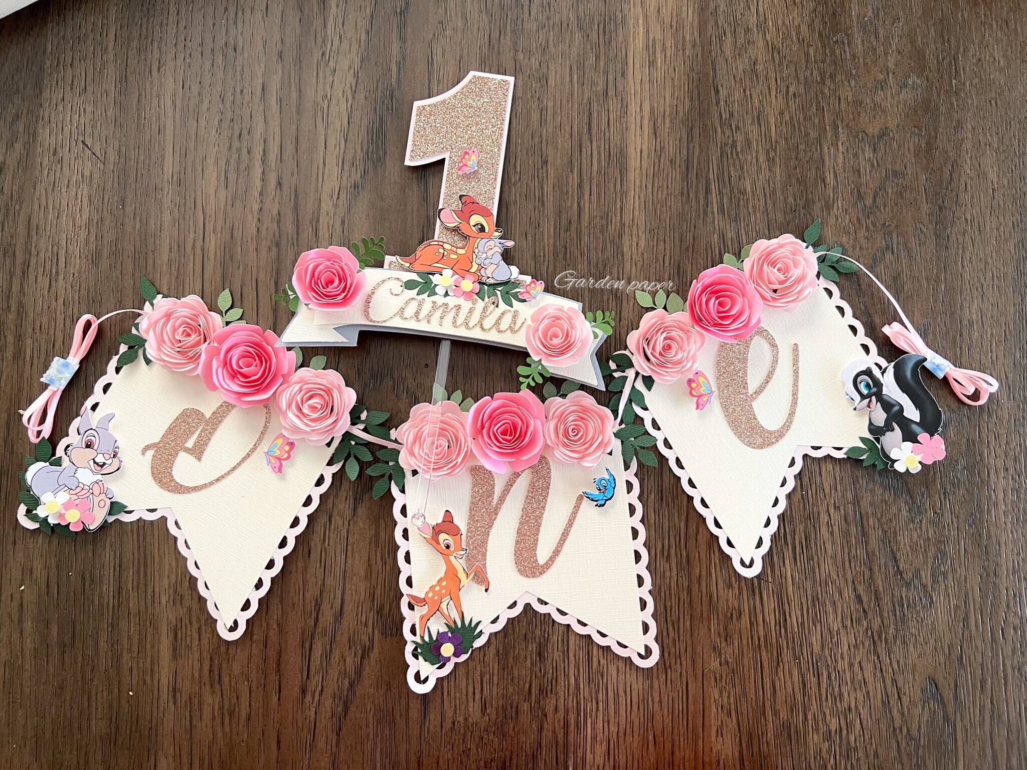 Bambi Bannerbambi 1st Banner Bambi Cake Topper Bambi High - Etsy