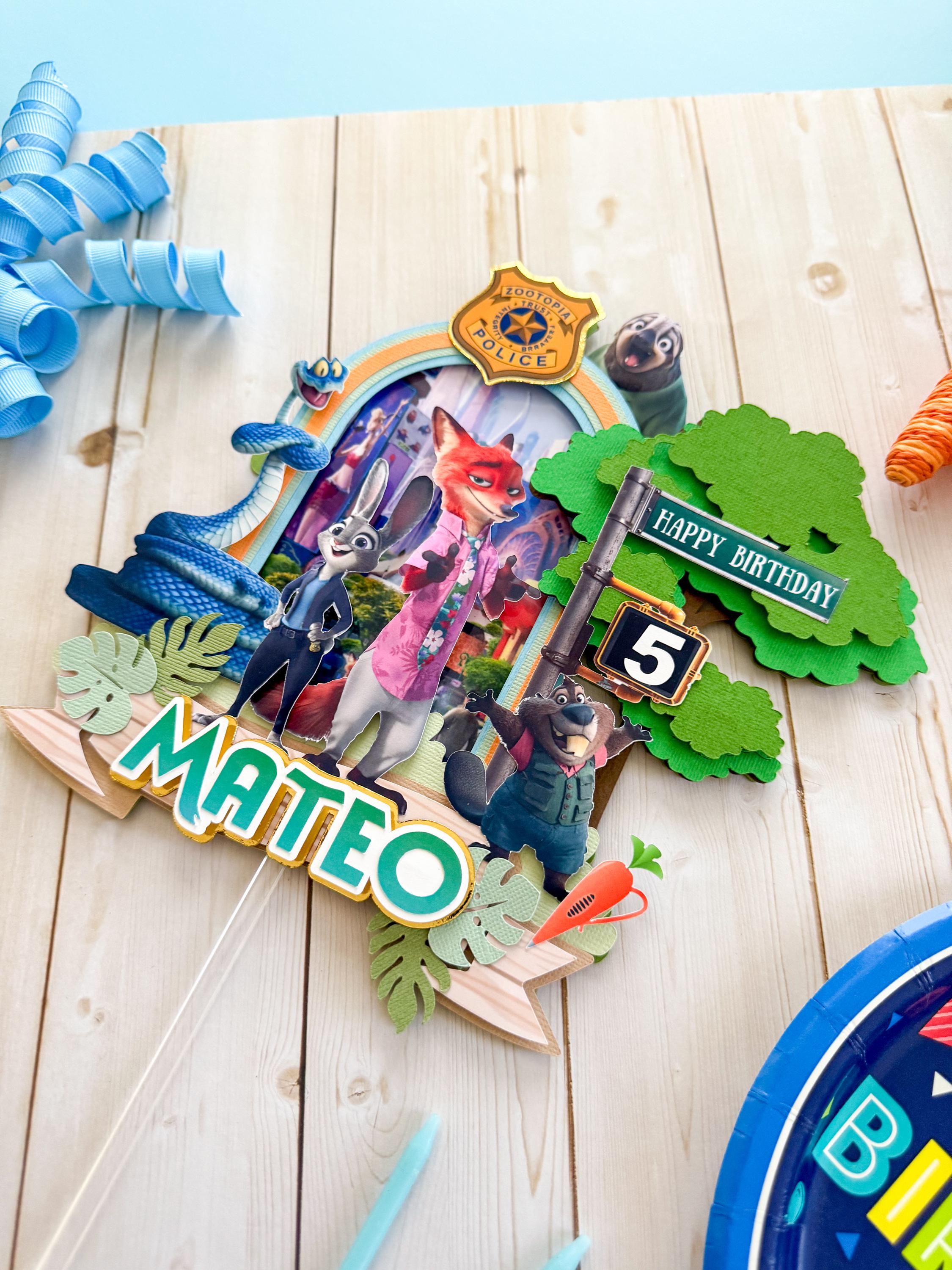 Zootopia Cake Topper, Zootopia 2 Theme Party Decoration, Custom ...