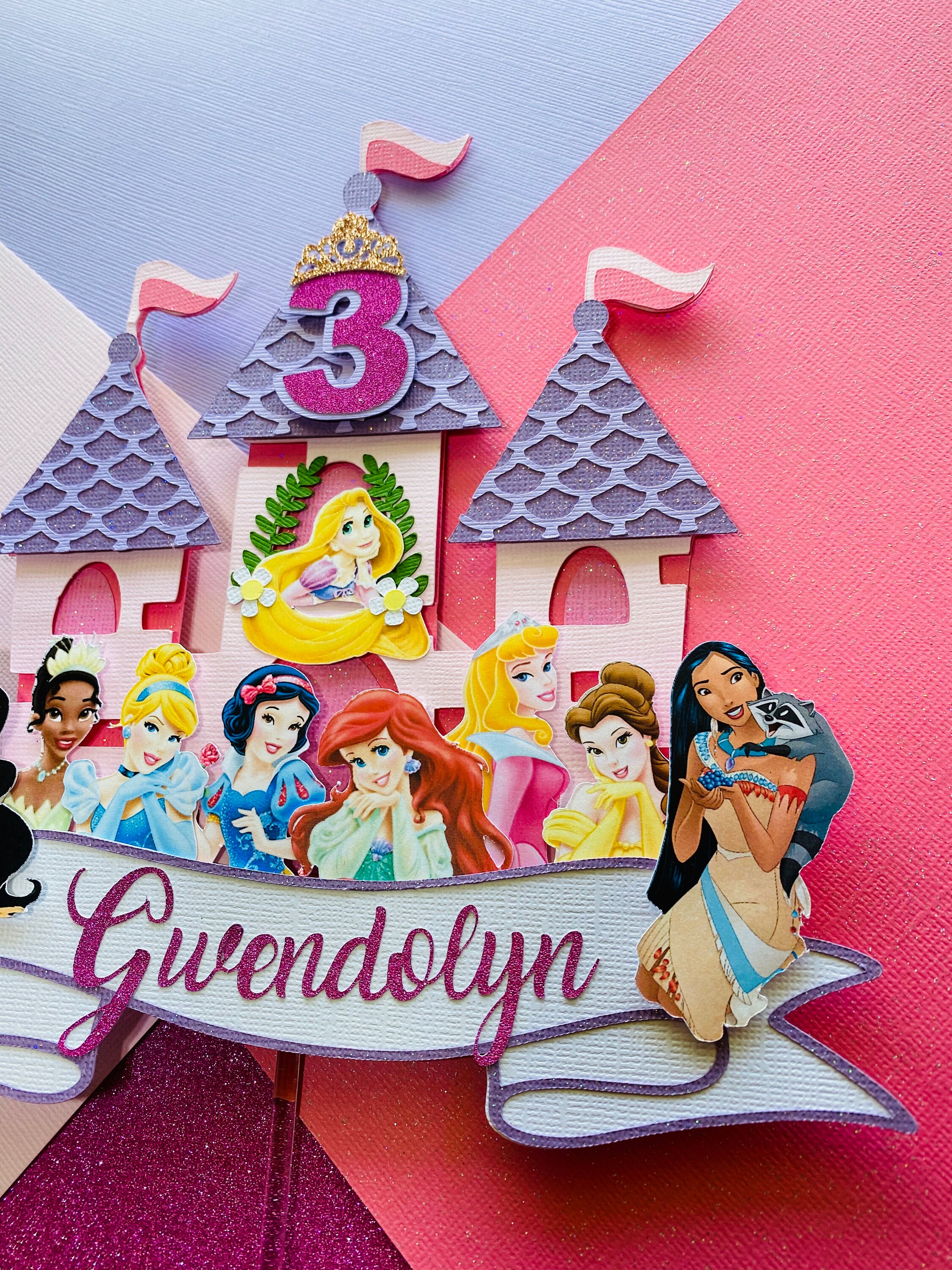 Disney Princess Cake Topper Personalized Cake Topperdisney - Etsy UK