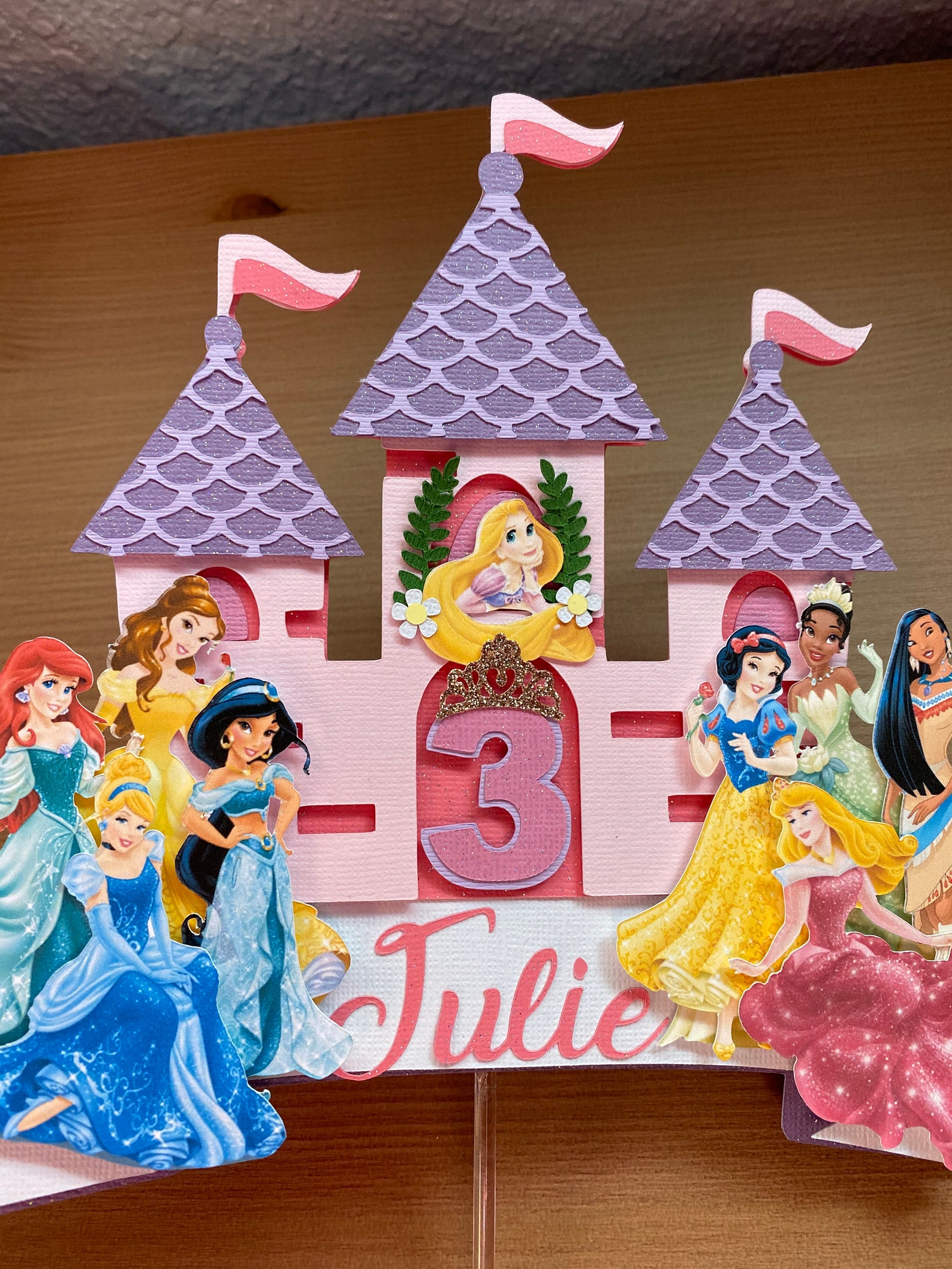 Disney Princess Cake Topper Personalized Cake Topperdisney | Etsy