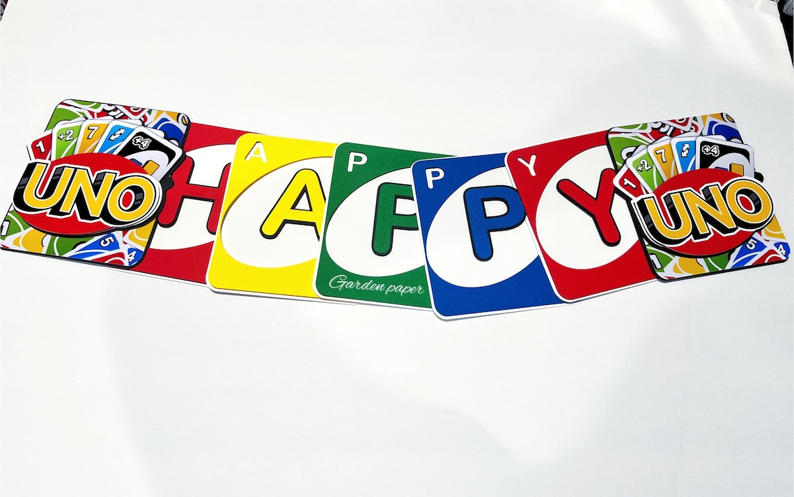 Uno Personalized UNO Banner Happy Birthdayuno First - Etsy