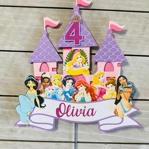 Disney Princess Cake Topper, Personalized Cake Topper,disney Princesses ...