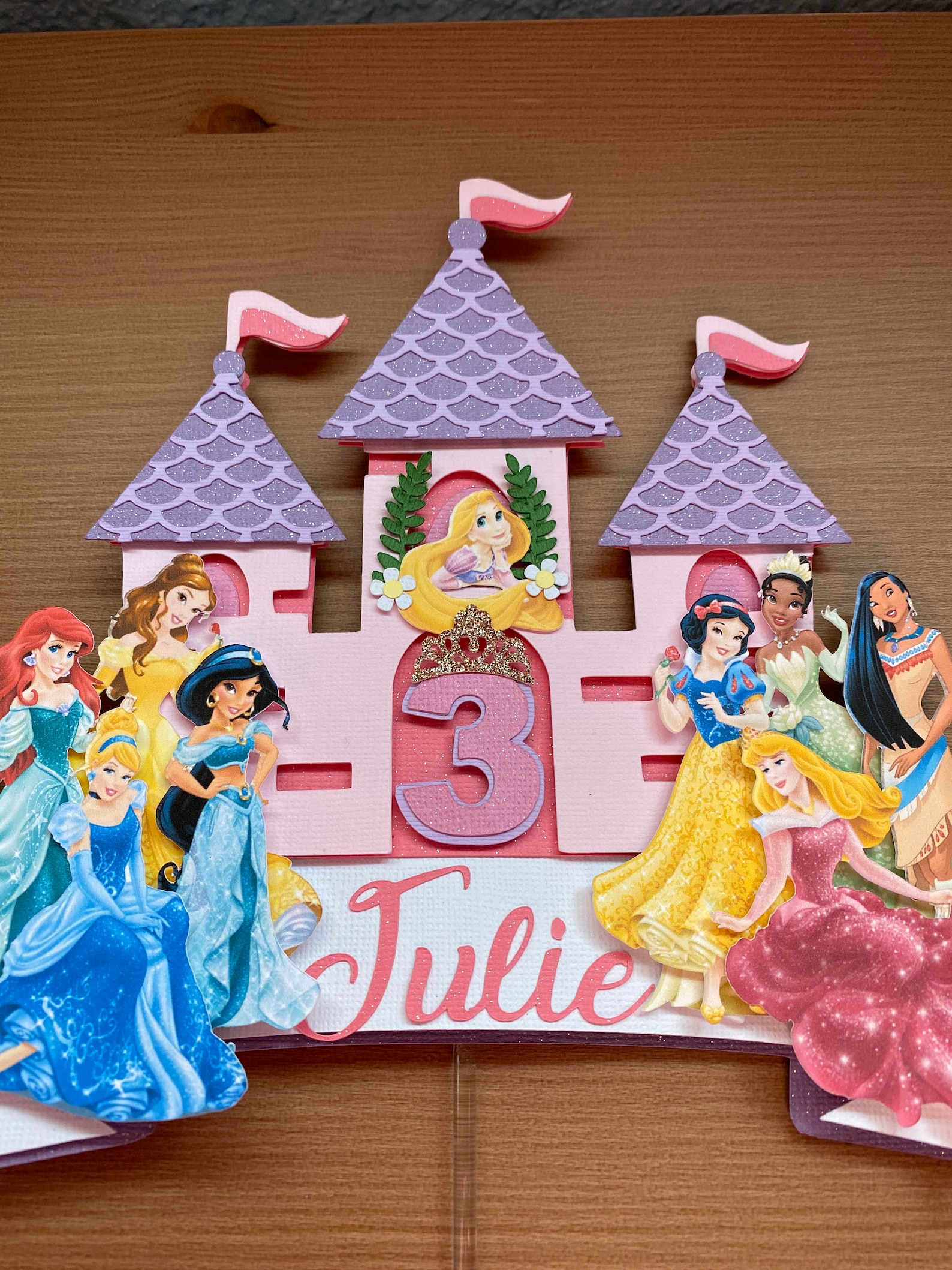 Disney Princess Cake Topper Personalized Cake Topperdisney | Etsy