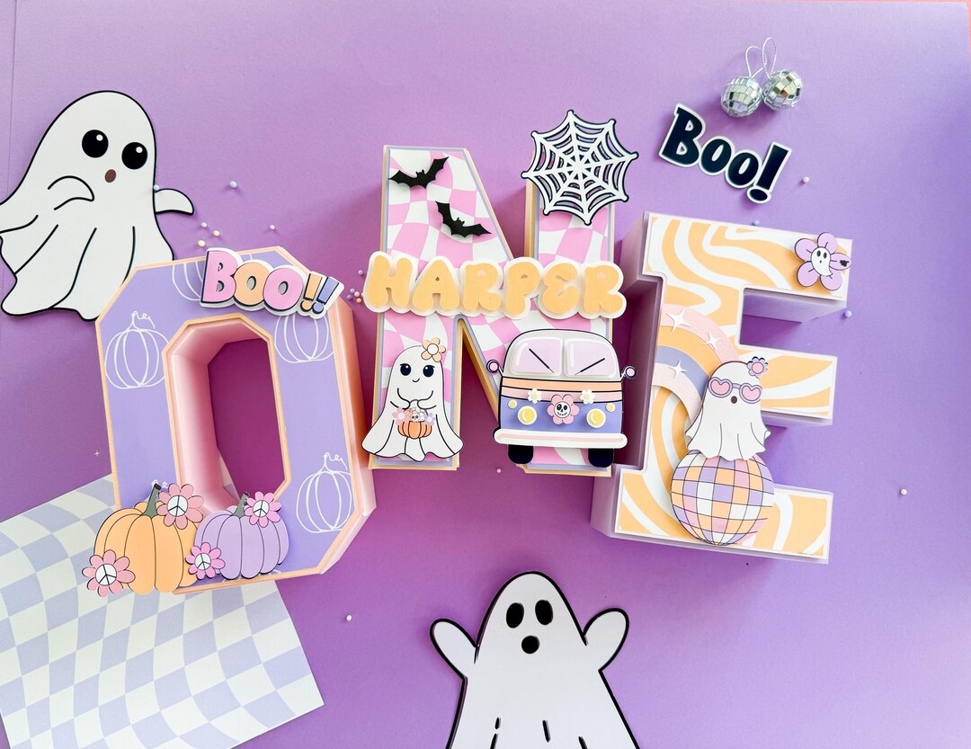 Groovy Halloween 3D Letter: Retro Hippie Theme Party Decor - Etsy