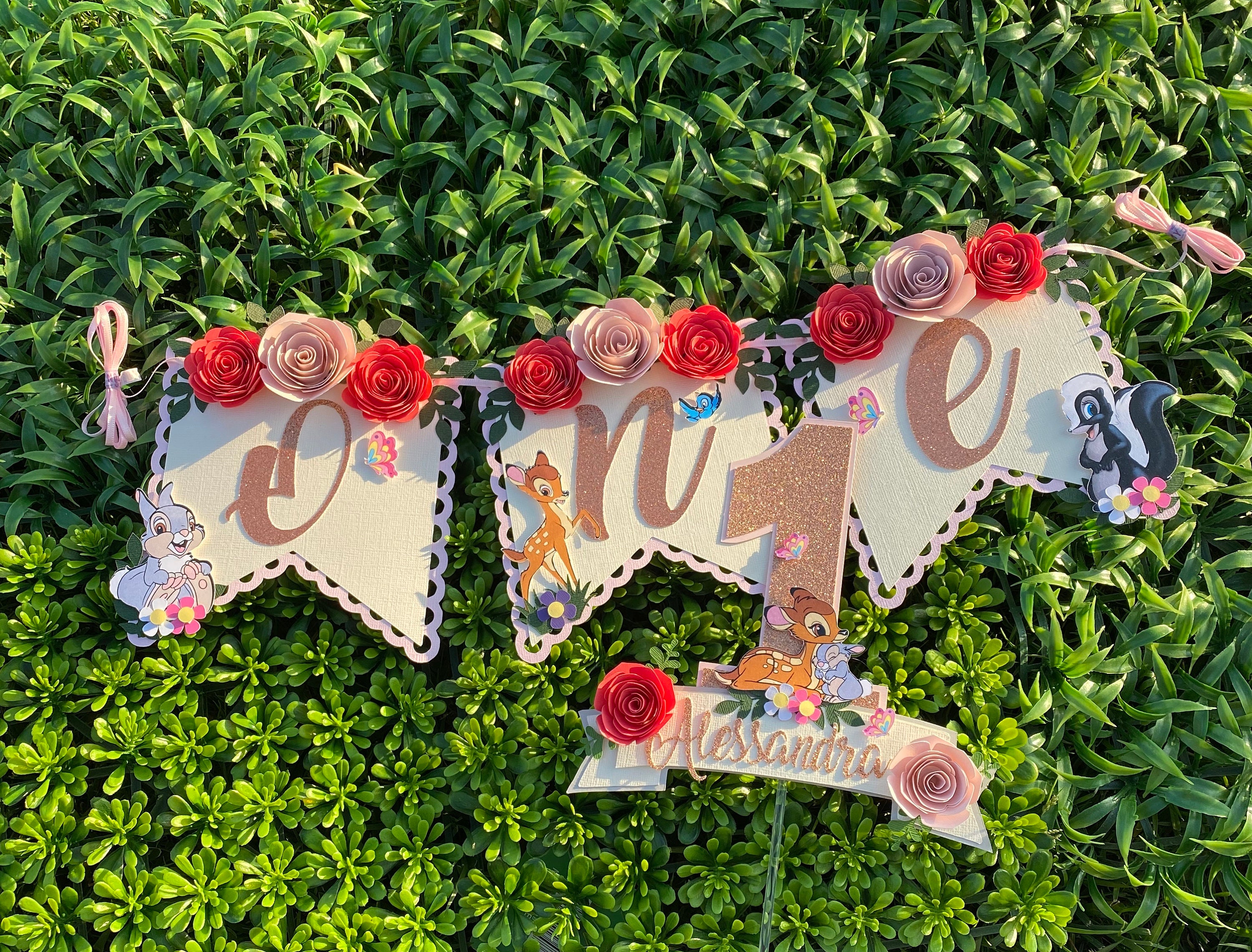 Bambi First Birthday Banner & Cake Topper: Thumper Baby Shower Decor - Etsy