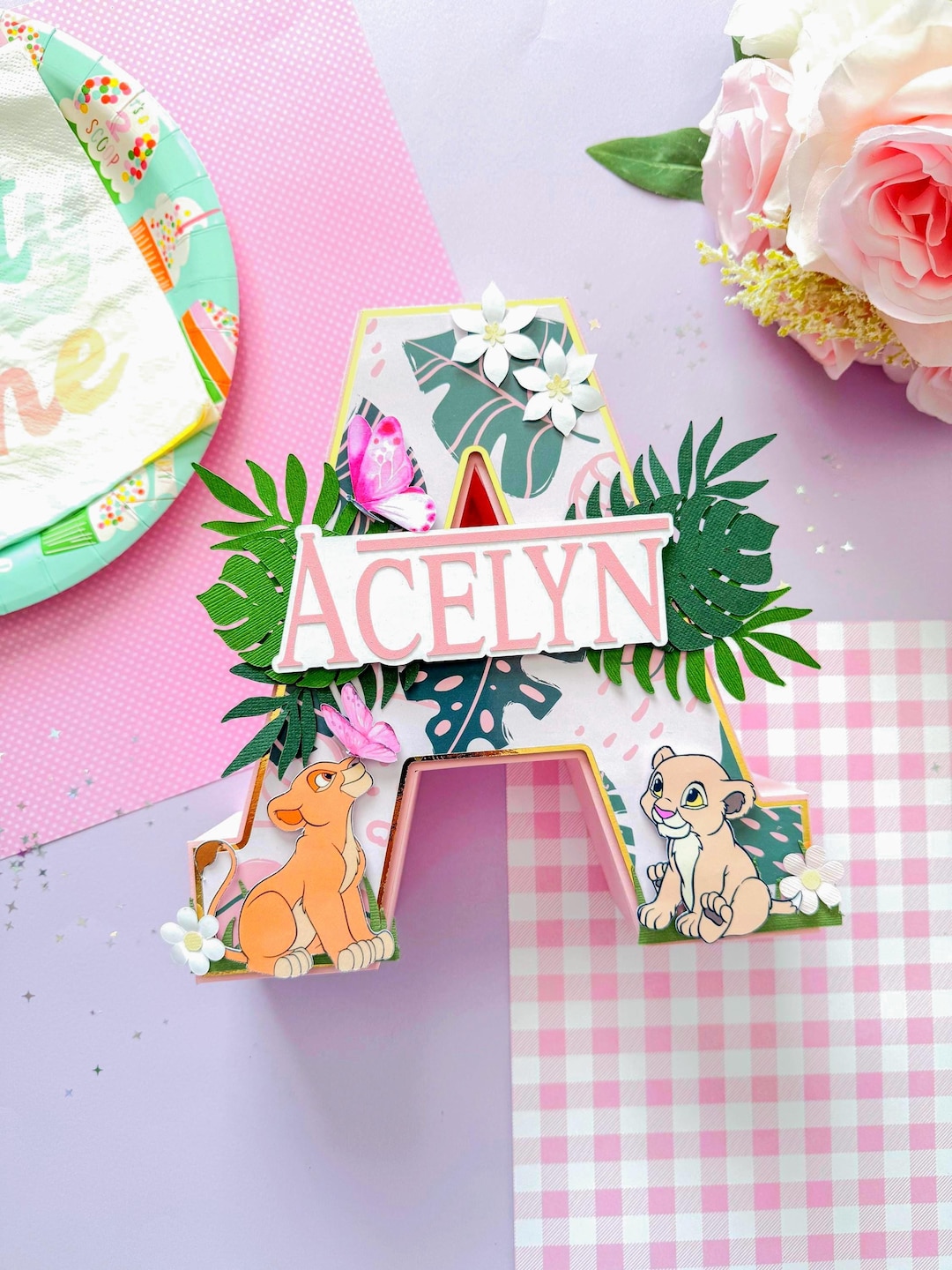 Nala 3d Letter, Lion King Girl Letter 3D, Lion King Party, One 3D ...