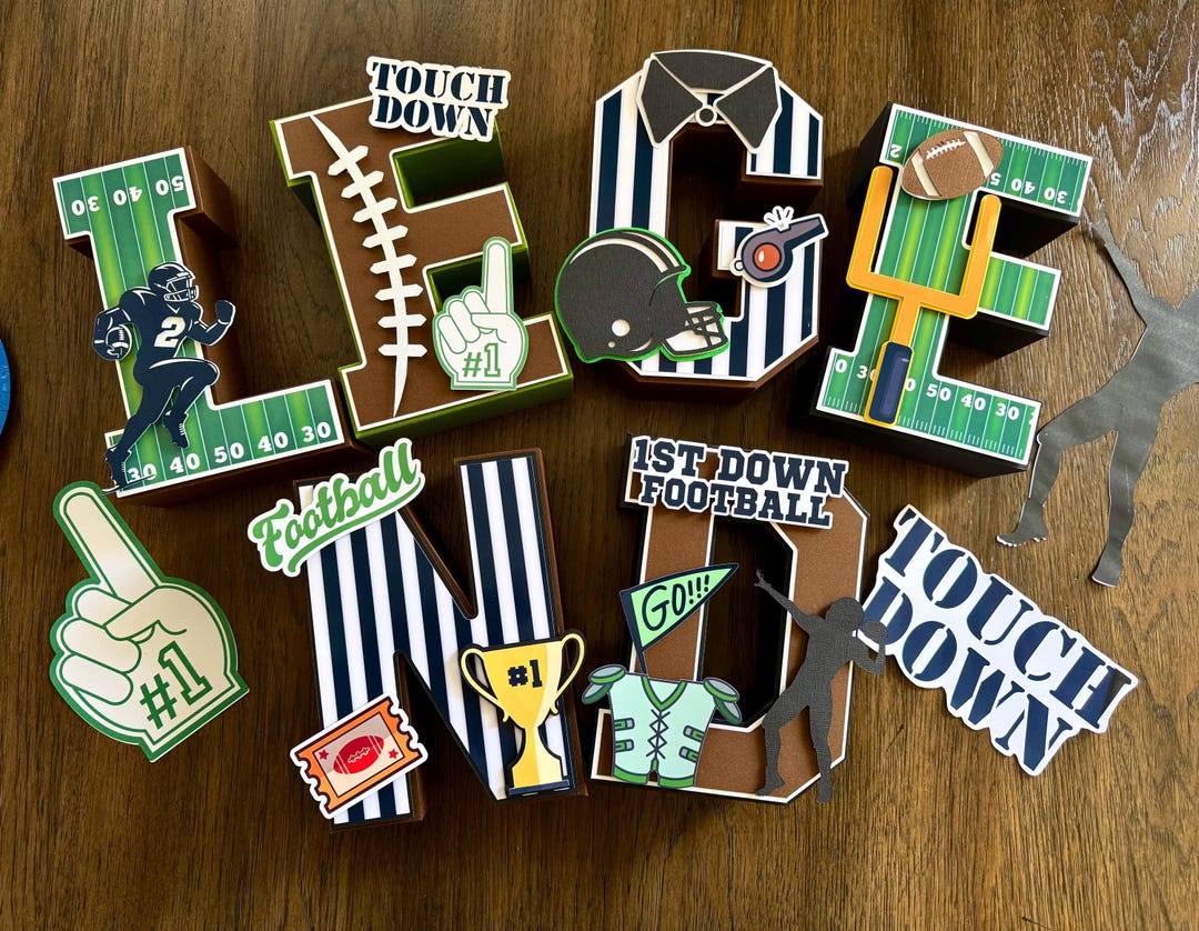 Football 3D Letter: Sport Birthday Party Decoration - Etsy