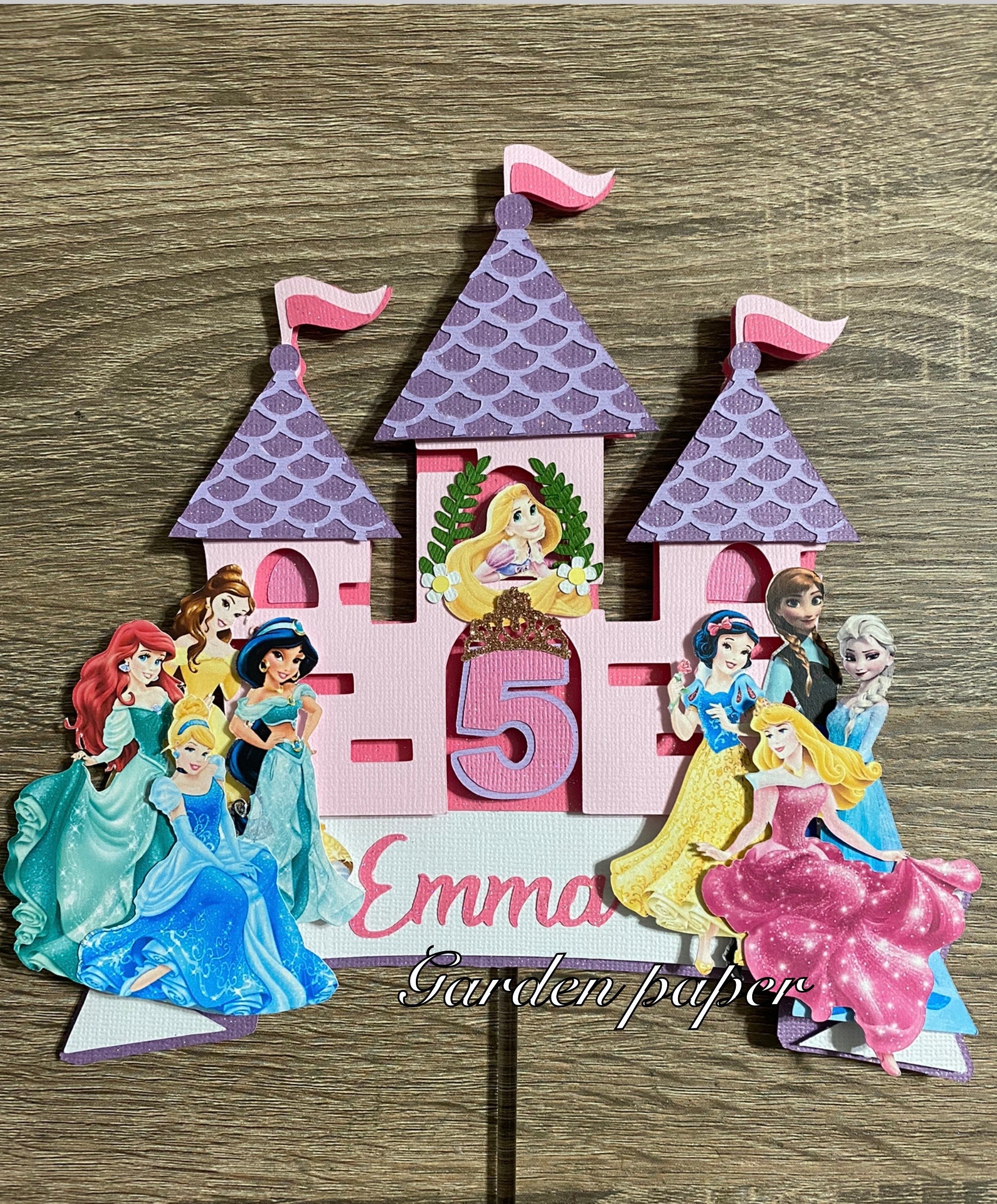 Disney Princess Cake Topper Personalized Cake Topperdisney - Etsy