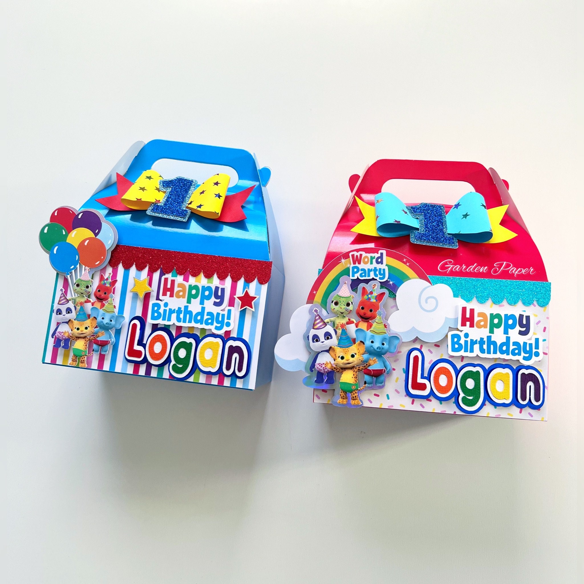 Custom Word Party Favor Boxes: 1st Birthday Decoration - Etsy