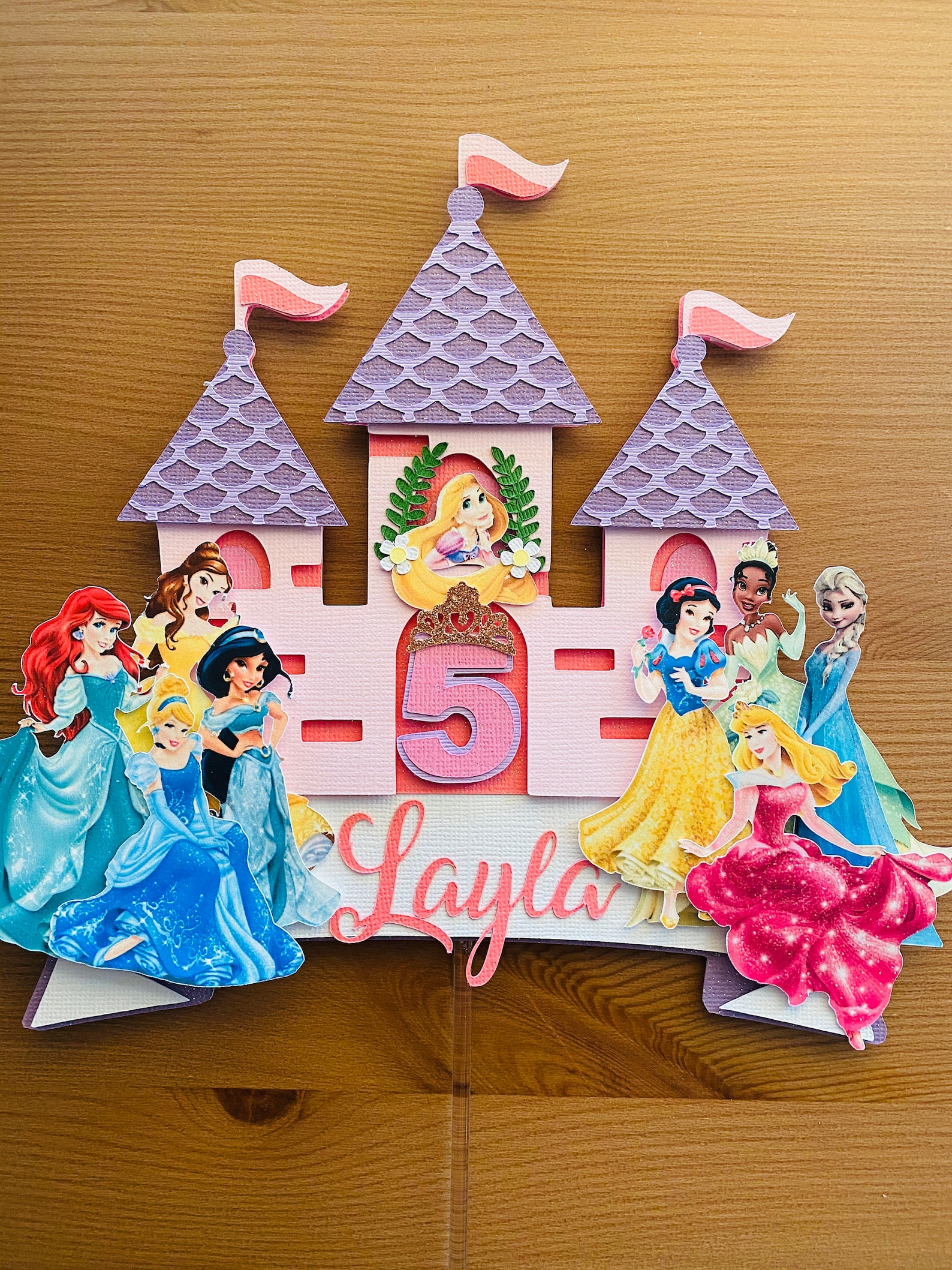 Disney Princess Cake Topper Personalized Cake Topperdisney | Etsy
