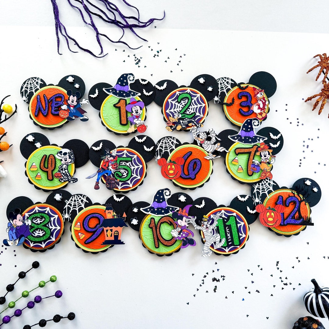 Mickey Mouse Halloween Milestone Banner: Monthly Photo Prop - Etsy