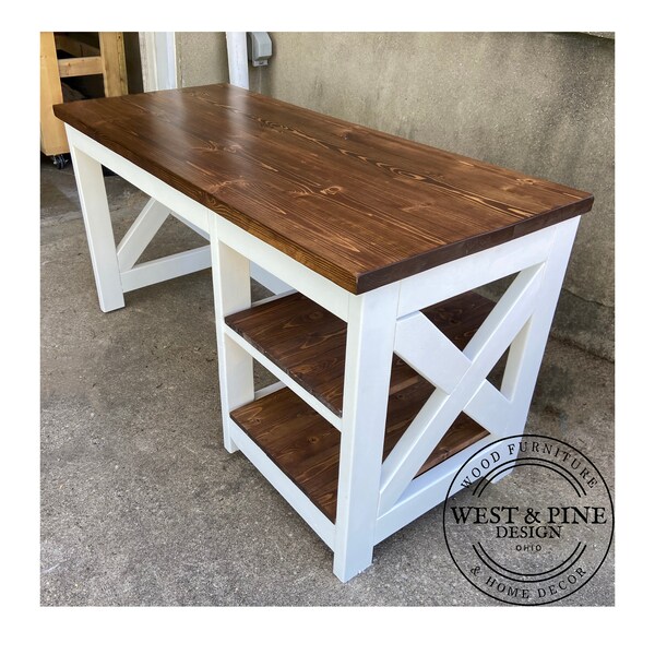 Solid Wood Desk - Etsy
