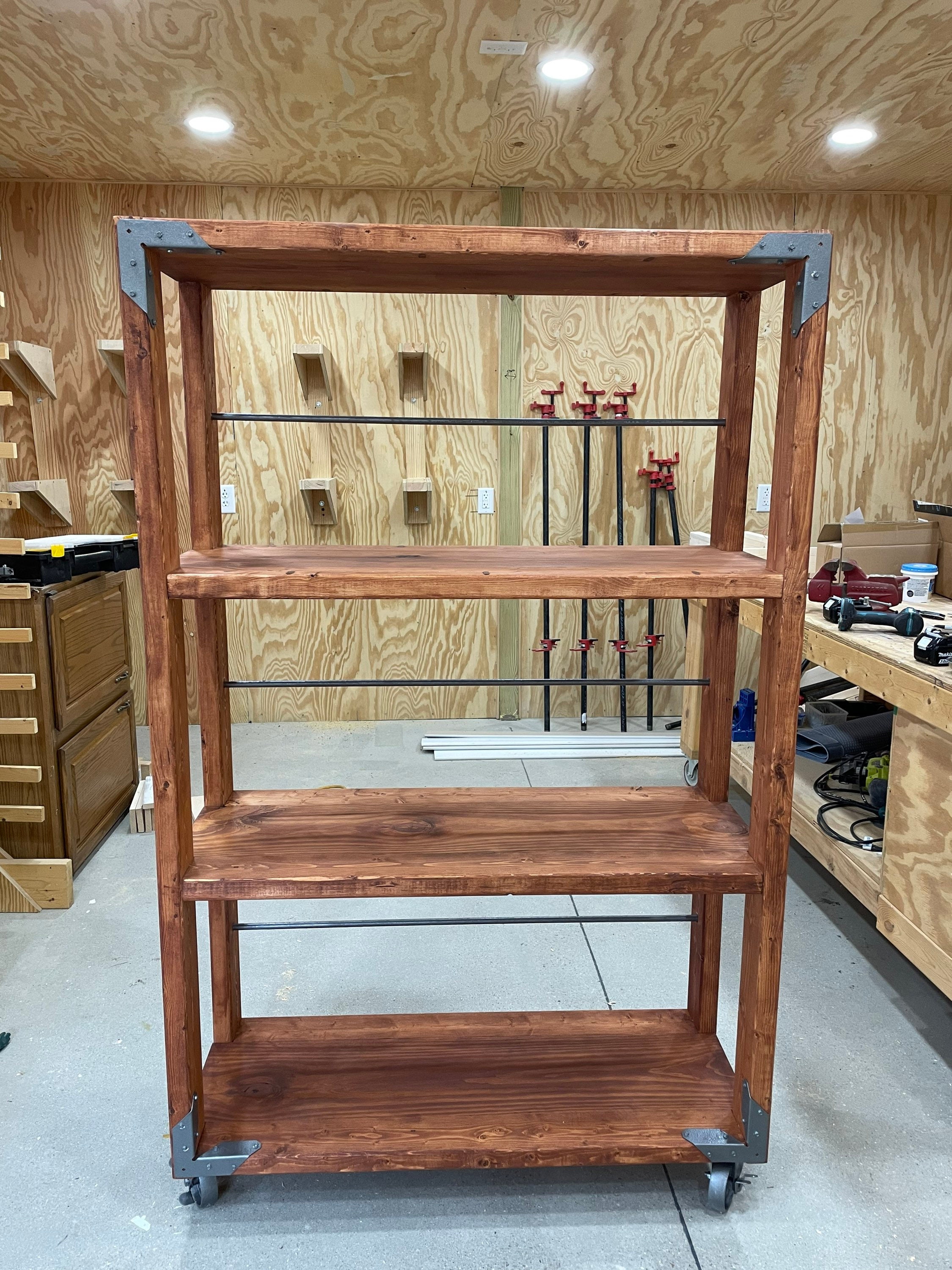 Bookcase / Rustic Bookcase / Industrial Bookshelf / Industrial - Etsy