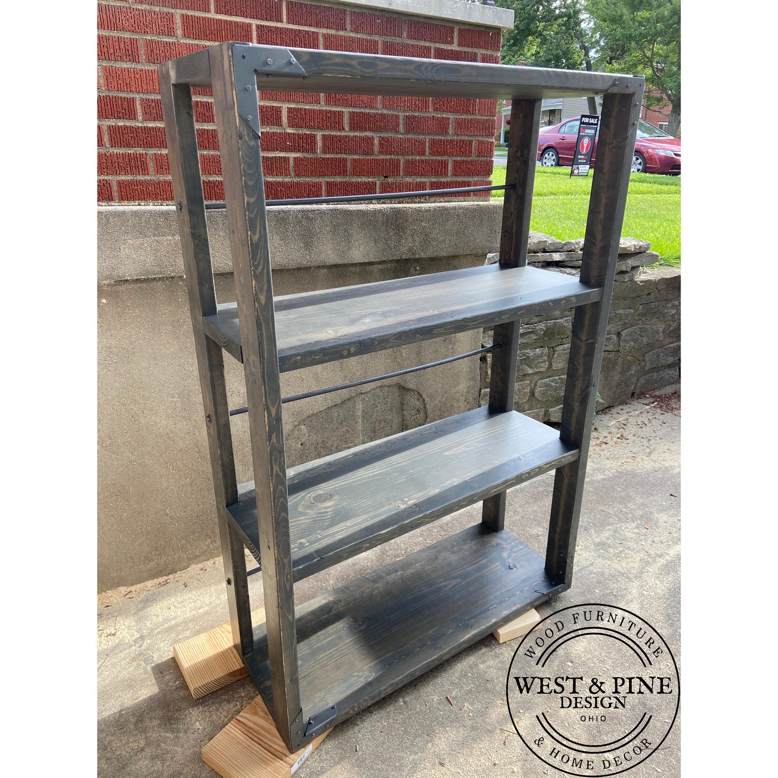 Bookcase / Rustic Bookcase / Industrial Bookshelf / Industrial | Etsy