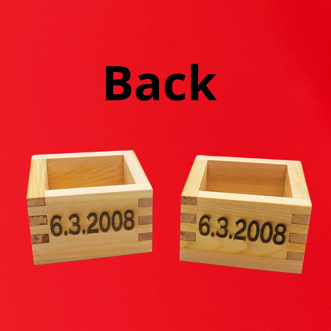 Personalized Wooden Engraved Masu Sake Box - Etsy UK