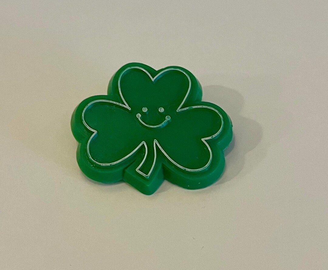 Vintage Green Plastic Hallmark Shamrock Pin With A Smile Face - Etsy