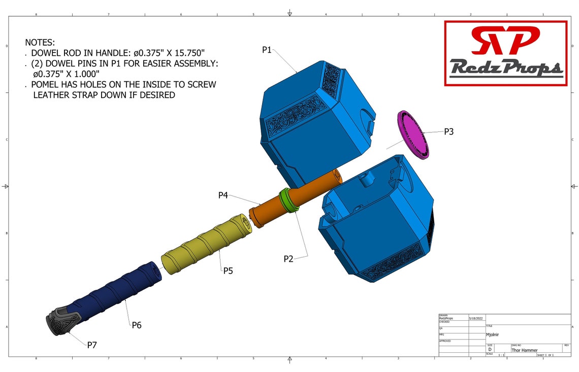 Thor Hammer ragnarok/endgame 3D Digital Files | Etsy