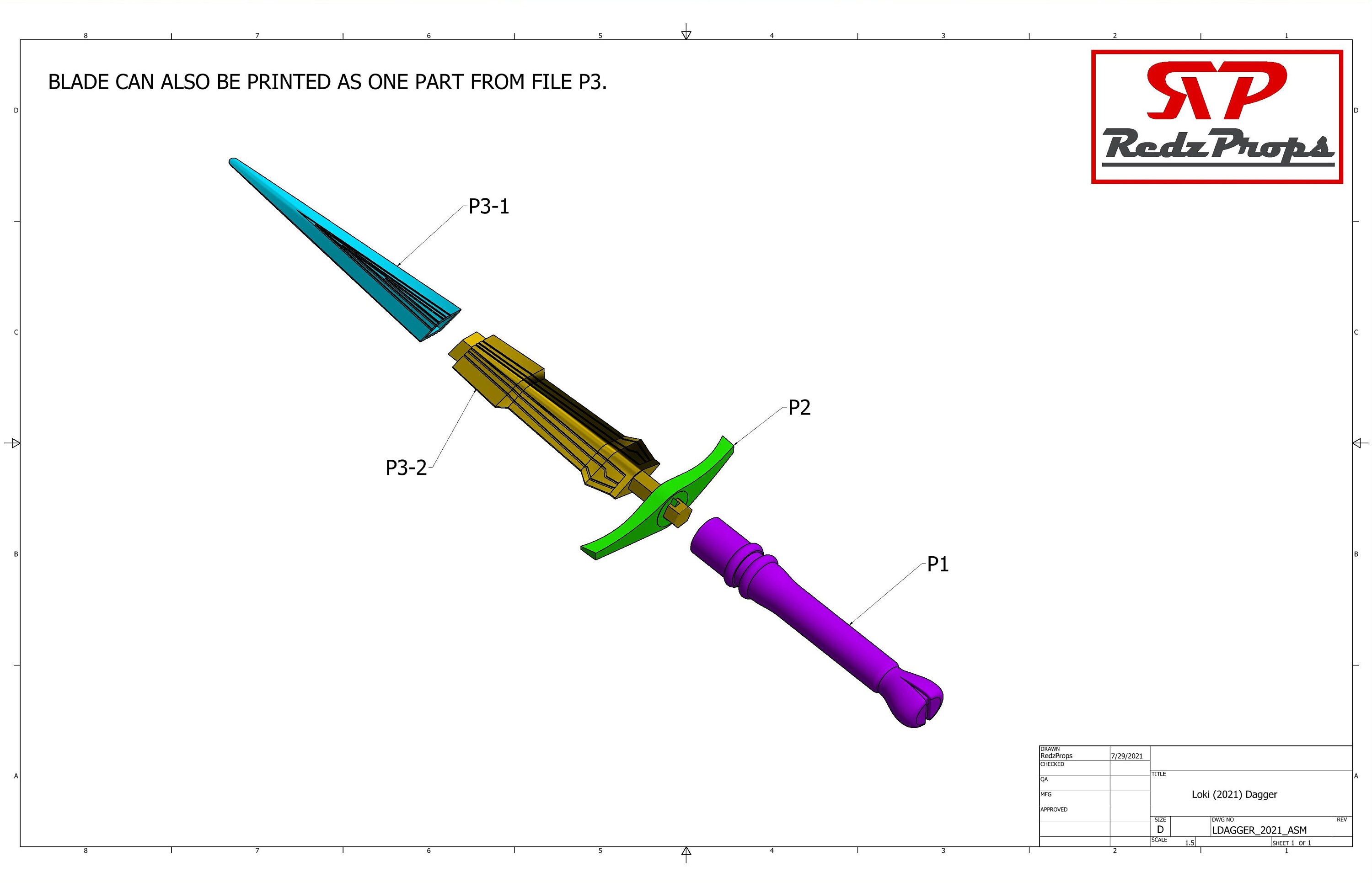 Loki Dagger 2021- 3D Printed - Etsy