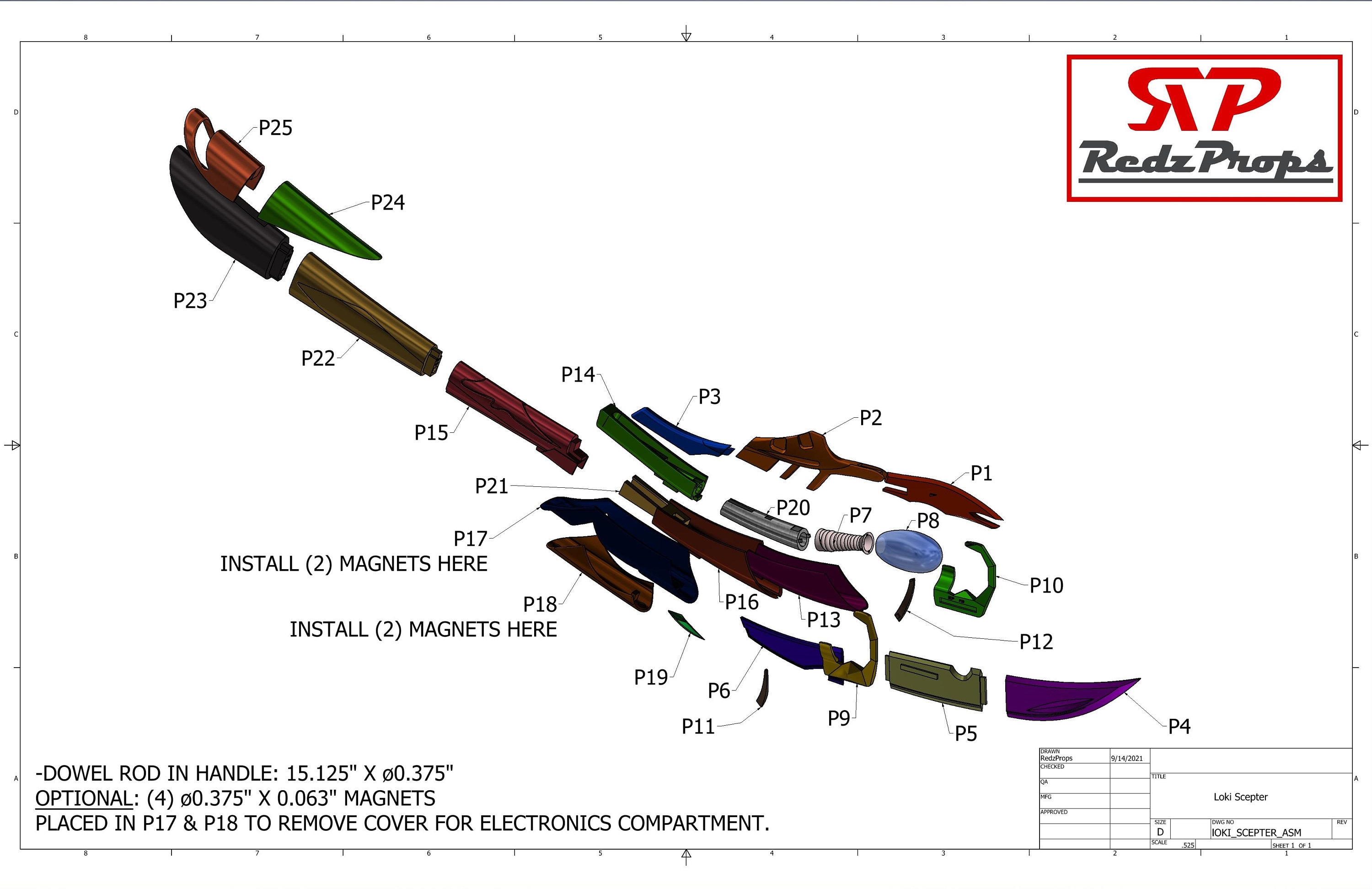 Loki Scepter 3D Printed | Etsy