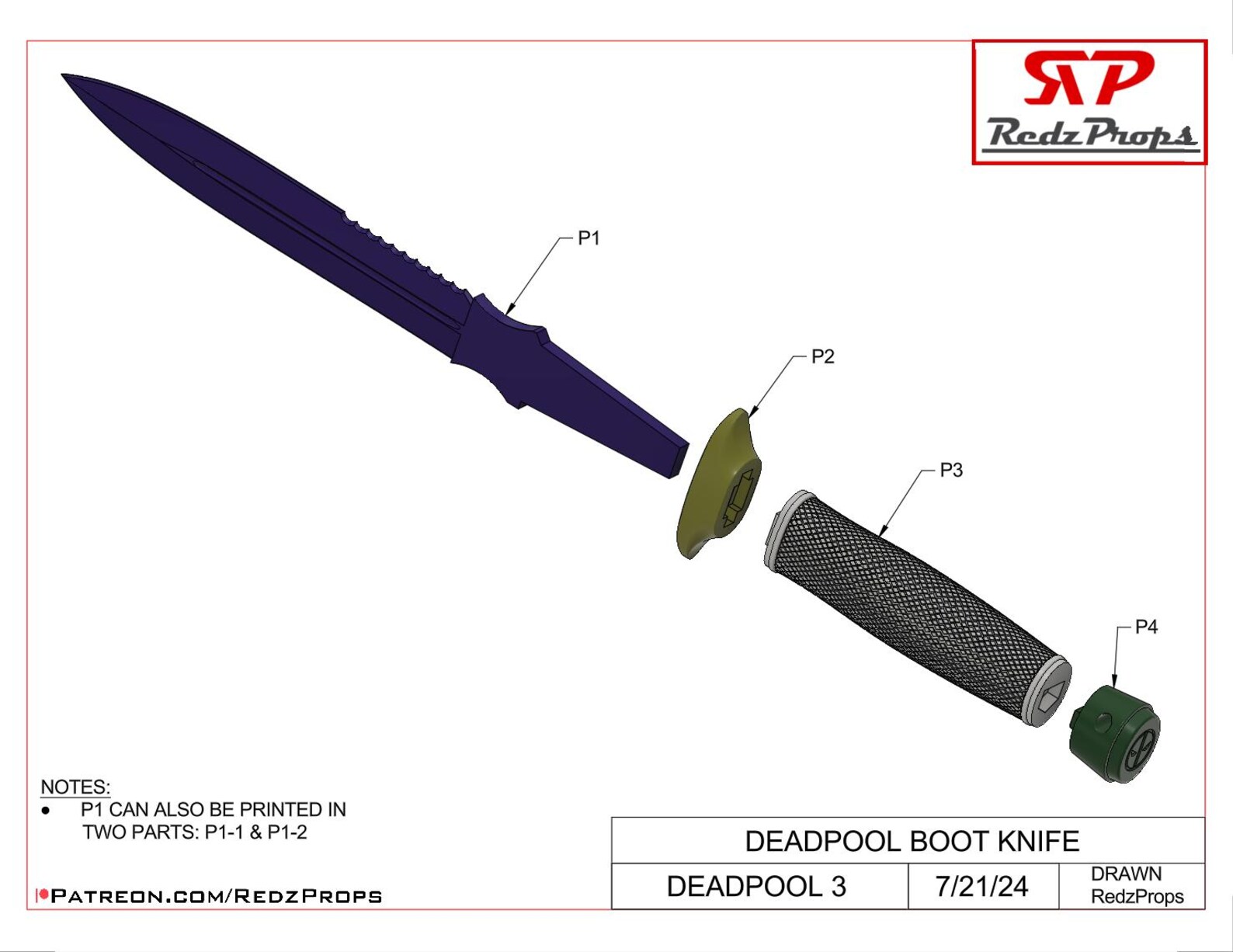 Deadpool 3 Leg Knife- 3d Digital Files - Etsy