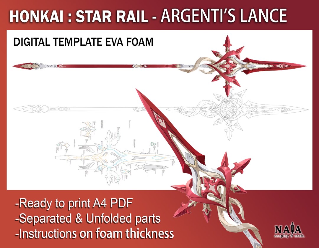 Honkai Star Rail Argenti's Lance Spear Cosplay Prop Digital DIY ...