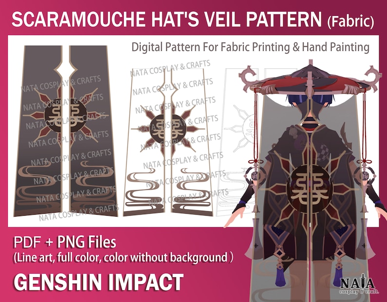 Scaramouche Hat's Veil Pattern Fabric Printing Digital | Etsy Singapore