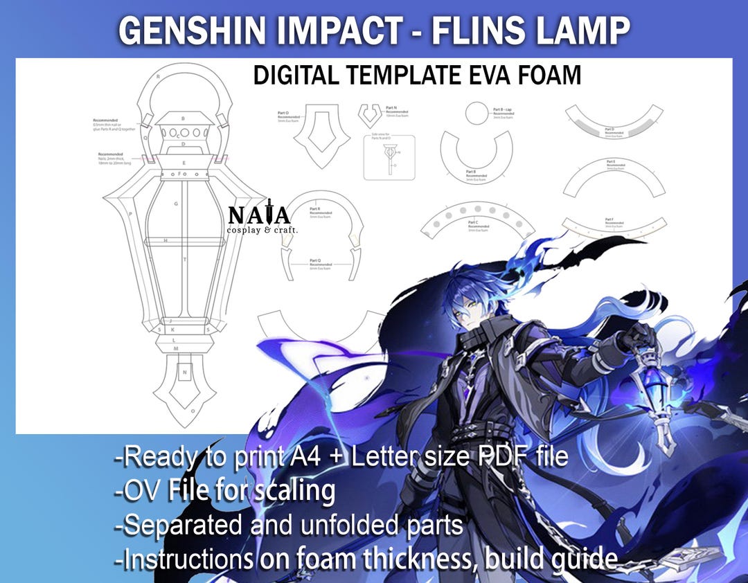 Flins Lamp Oathkeeper Lantern Lightkeeper Cosplay Prop - Genshin Impact ...