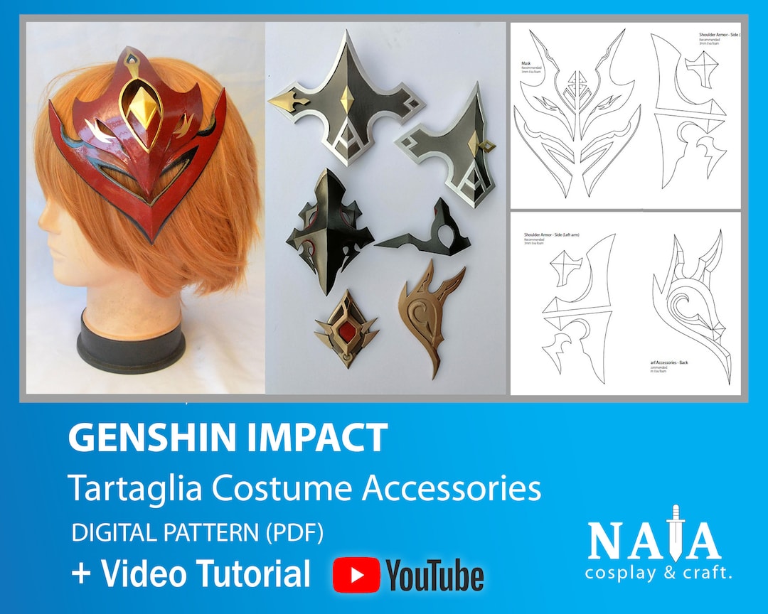 Genshin Impact Cosplay Prop - Tartaglia Childe 11th Harbringer Mask ...