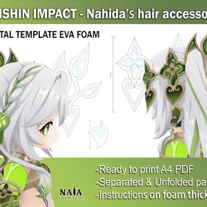 Genshin Impact Cosplay Prop Nahida's Hair Accessories DIY Digital ...