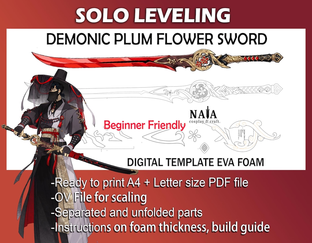 Solo Leveling Arise Demonic Plum Flower Sword Cosplay Prop - Digital ...