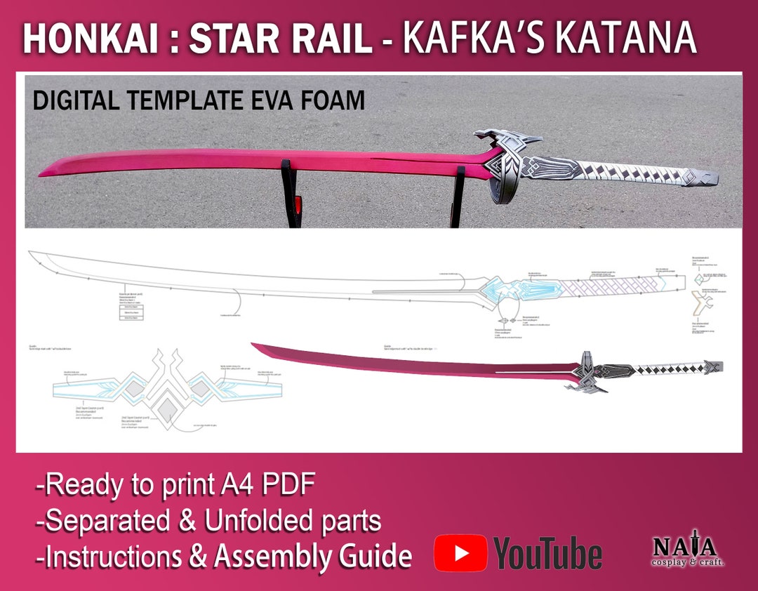 Honkai Star Rail Kafka's Katana Cosplay Prop Digital DIY Template ...
