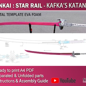 Honkai Star Rail Kafka's Katana Cosplay Prop Digital DIY Template ...