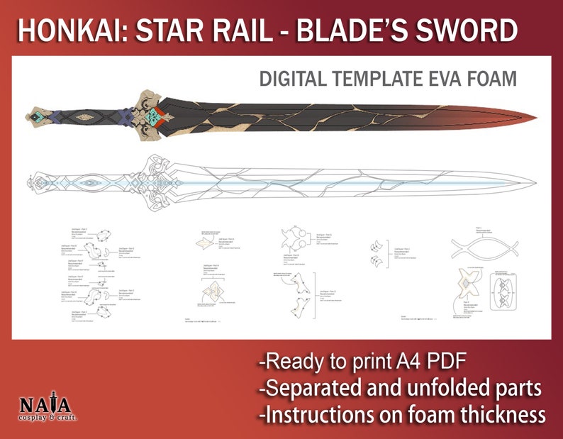 Honkai Star Rail Blades Sword Cosplay Prop Digital DIY - Etsy Canada