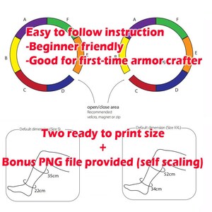 Basic Leg Armor Greaves Cosplay Pattern Template (6 Pieces) - PDF ...