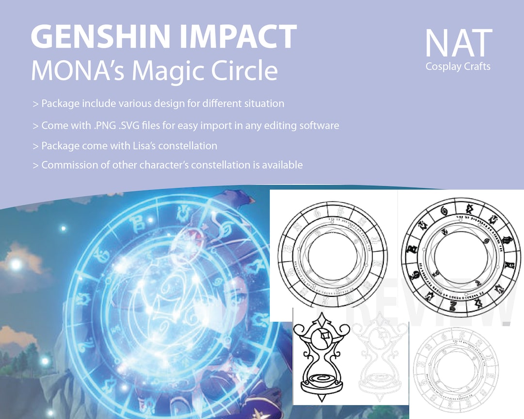 Genshin Impact Cosplay Mona's Magic Circle, archivos PNG SVG para ...
