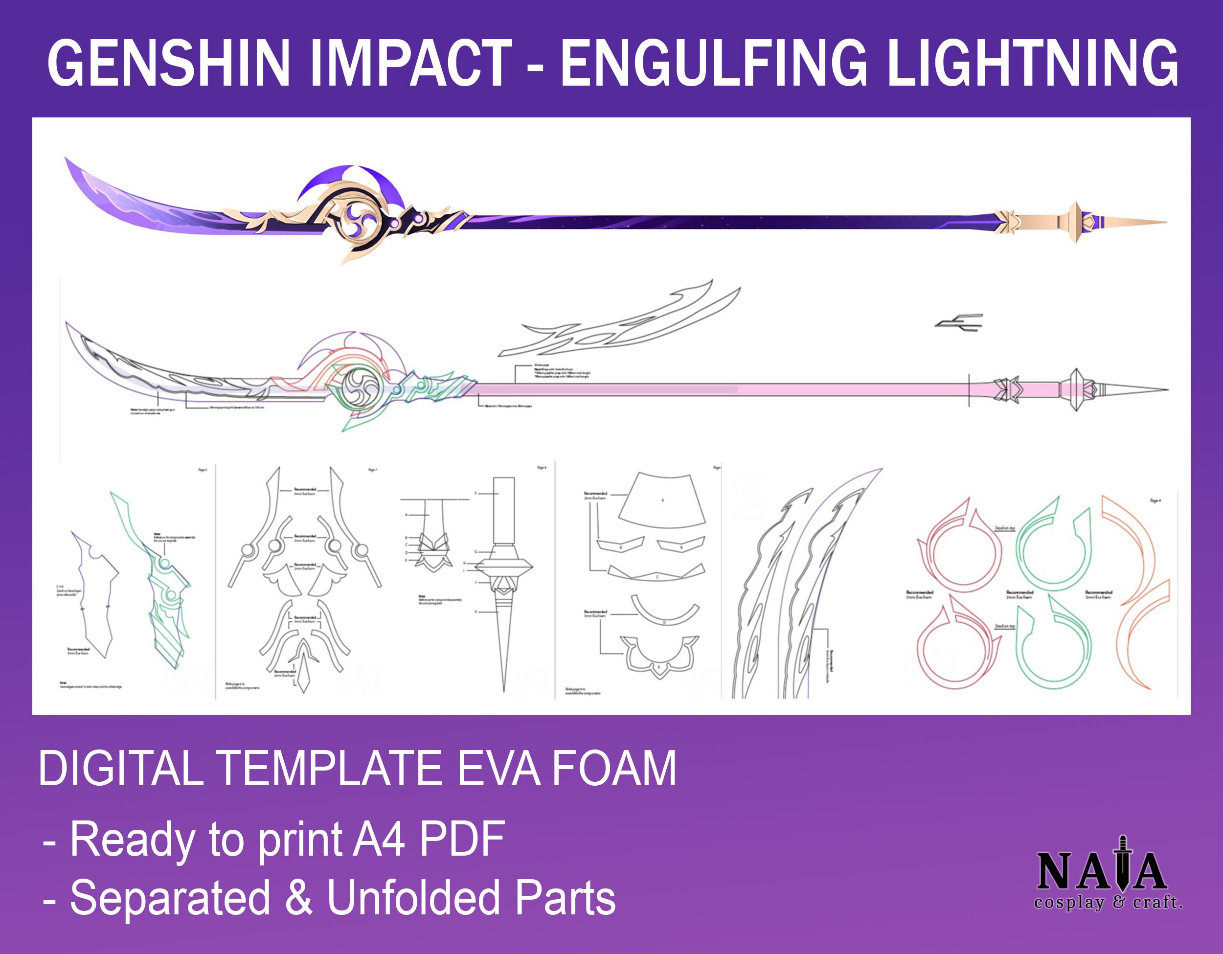 Genshin Impact Cosplay Prop Engulfing Lightning DIY | Etsy