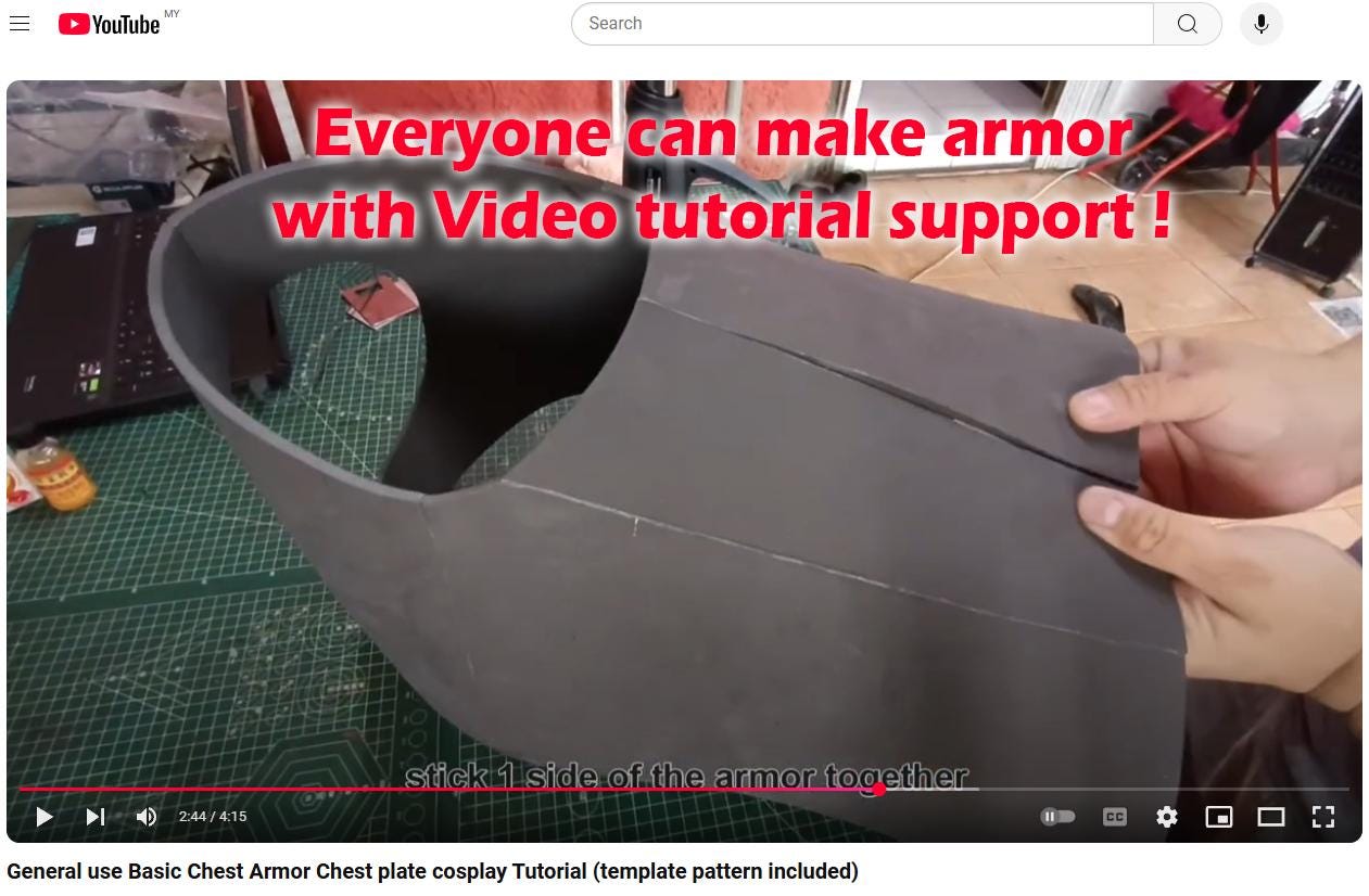 Basic Chest Armor Chest Plate Cosplay Pattern Template - Simple Build ...