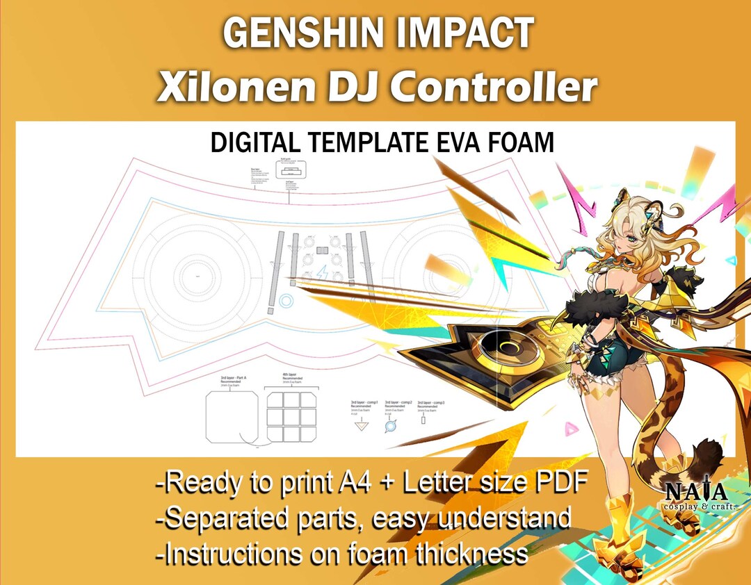 Xilonen DJ Controller Cosplay Prop Genshin Impact Digital Template ...