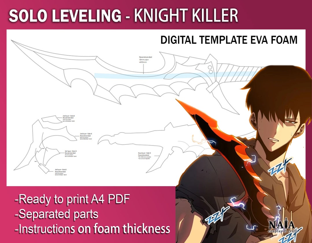 Solo Leveling Knight Killer Cosplay Prop Digital DIY template pattern ...