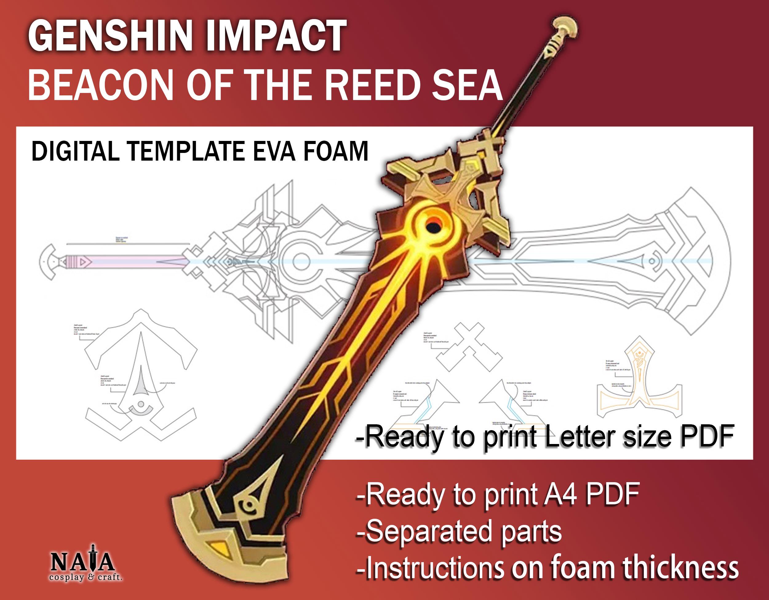 Genshin Impact Cosplay Prop - Beacon of the Reed Sea DIY Template ...