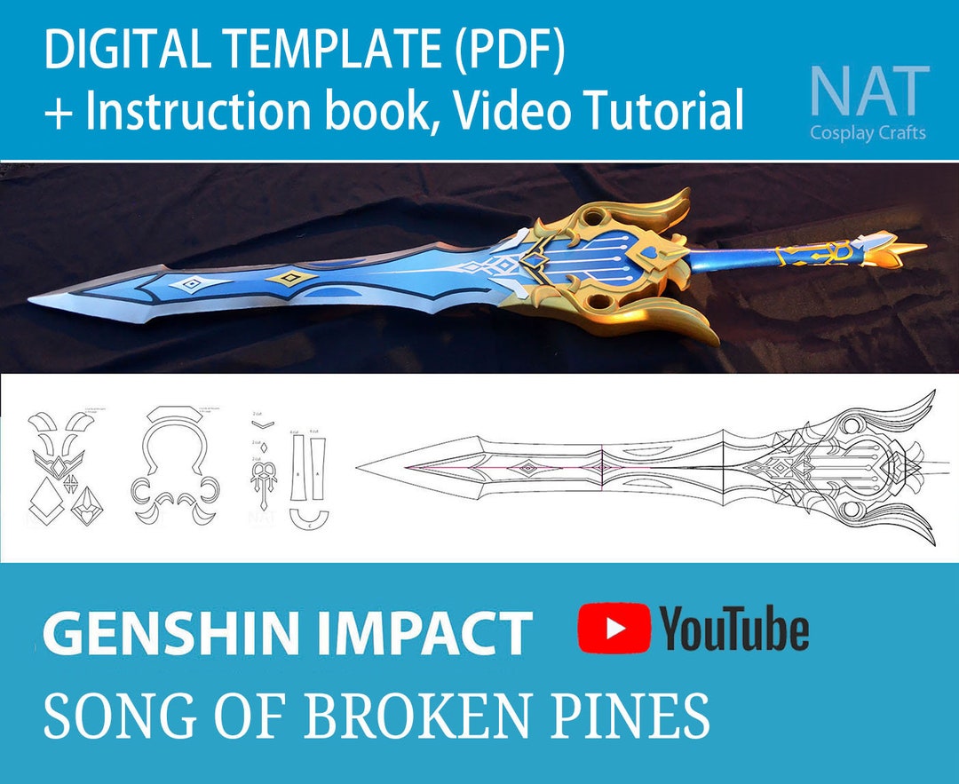 Genshin Impact Cosplay Prop - Song of Broken Pines, Digital DIY ...